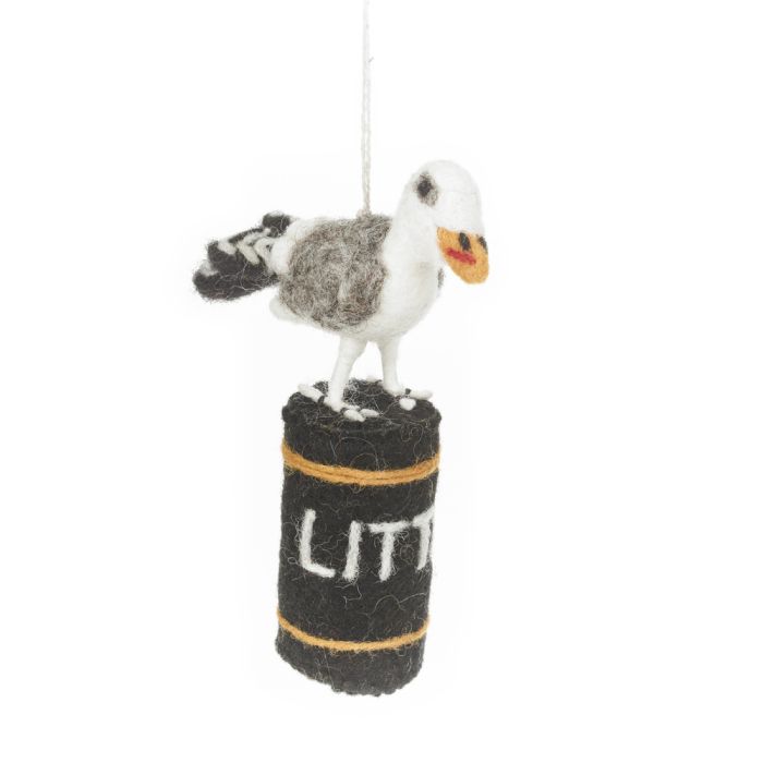 Handmade Felt Hangry Seagull Hanging Seaside British Decoration ...